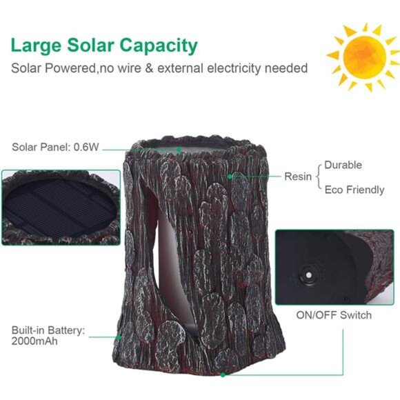 Accents | Solar Lights Outdoorstump On Fire Torch Lightsflickering ...